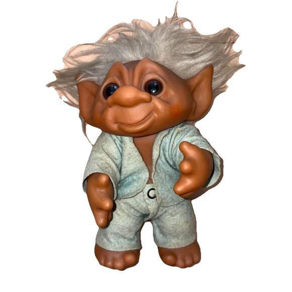 Toys | Vintage Thomas Dam Troll Doll 64 Denmark 1977 Pajamas 75 Gray ...